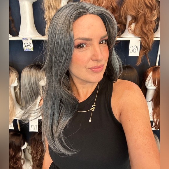 Hair | 151 Lace Front Full Size Topper Salt N Pepper Grey 22 Straight ...